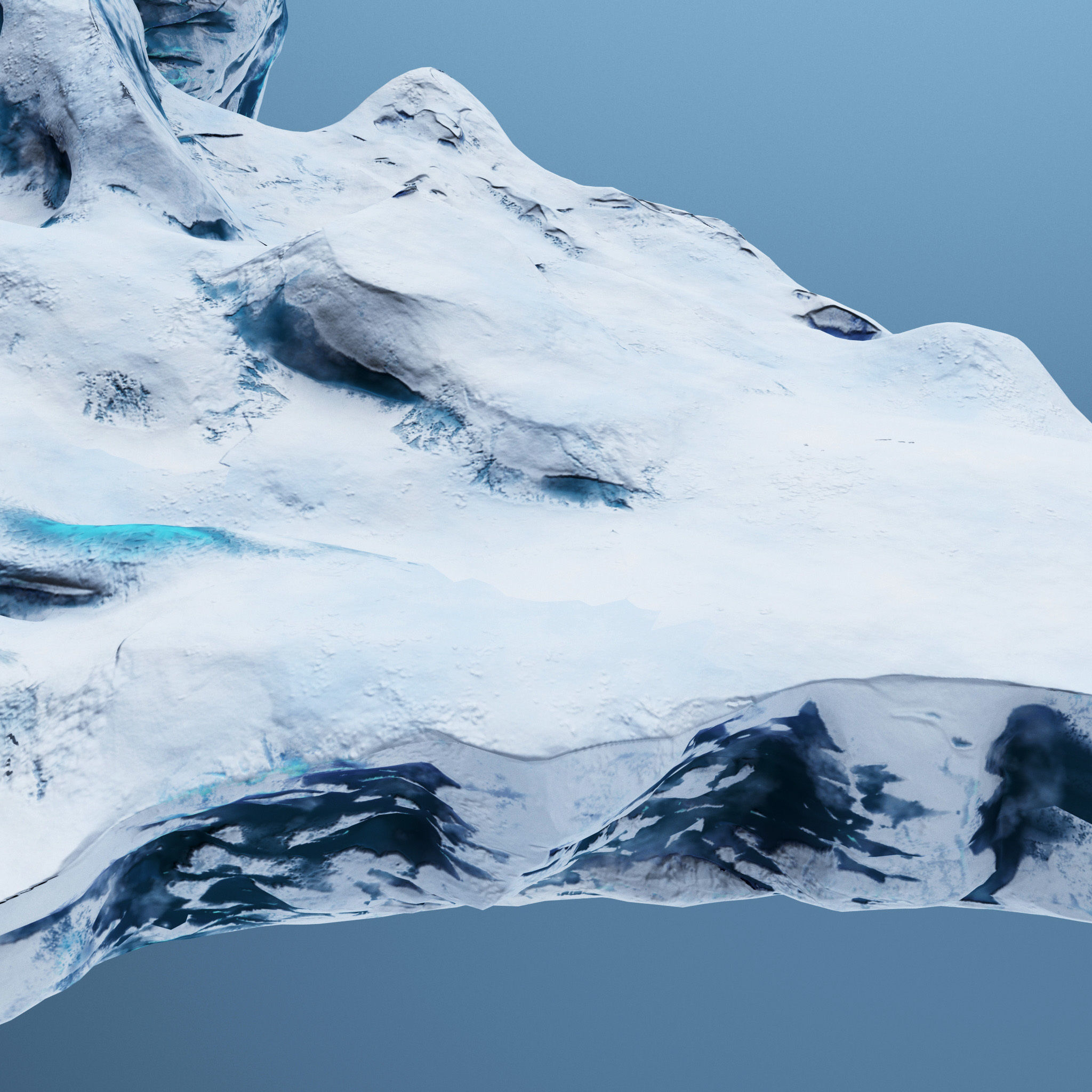 Iceberg ice mountain cartoon 2 3D model | CGTrader