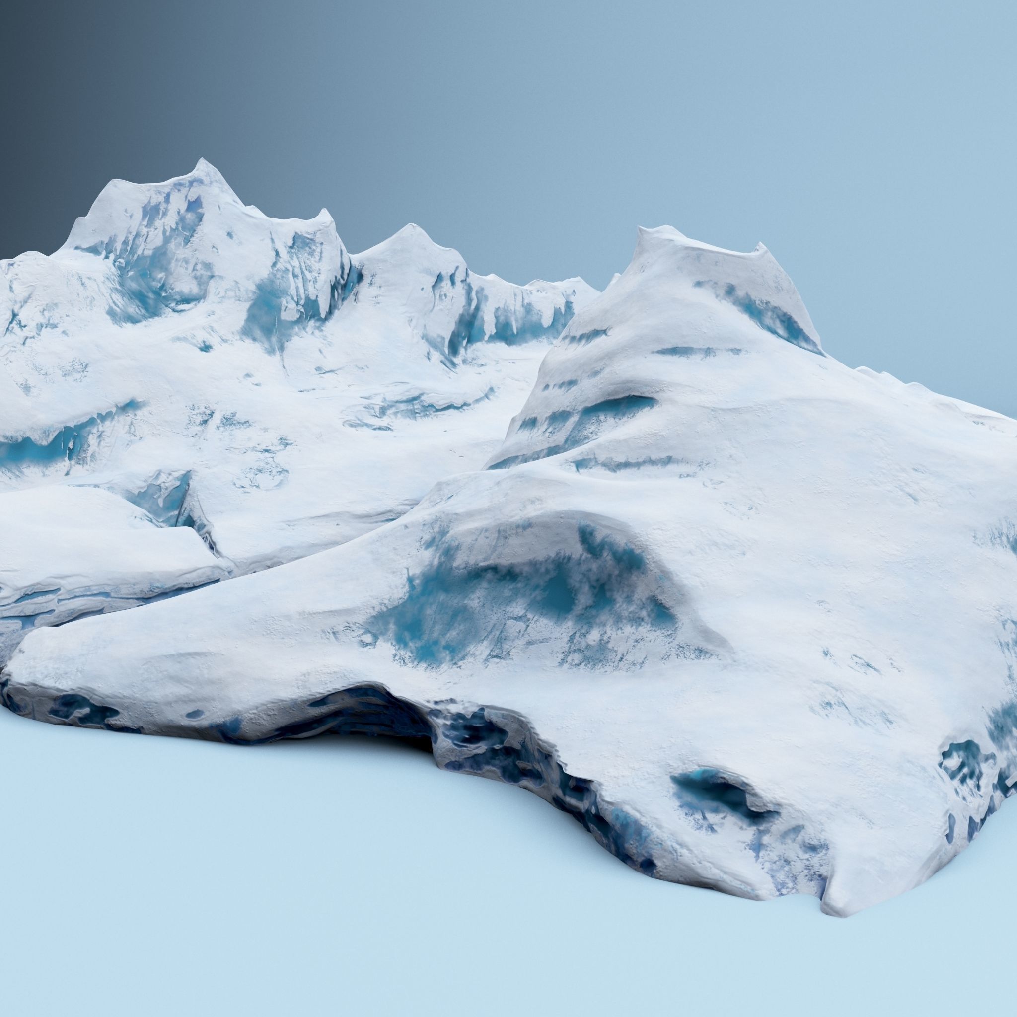 Iceberg ice floe cartoon 3 3D model | CGTrader