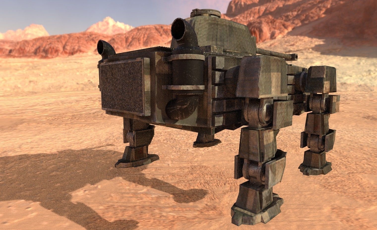 Tank with legs free 3D model | CGTrader