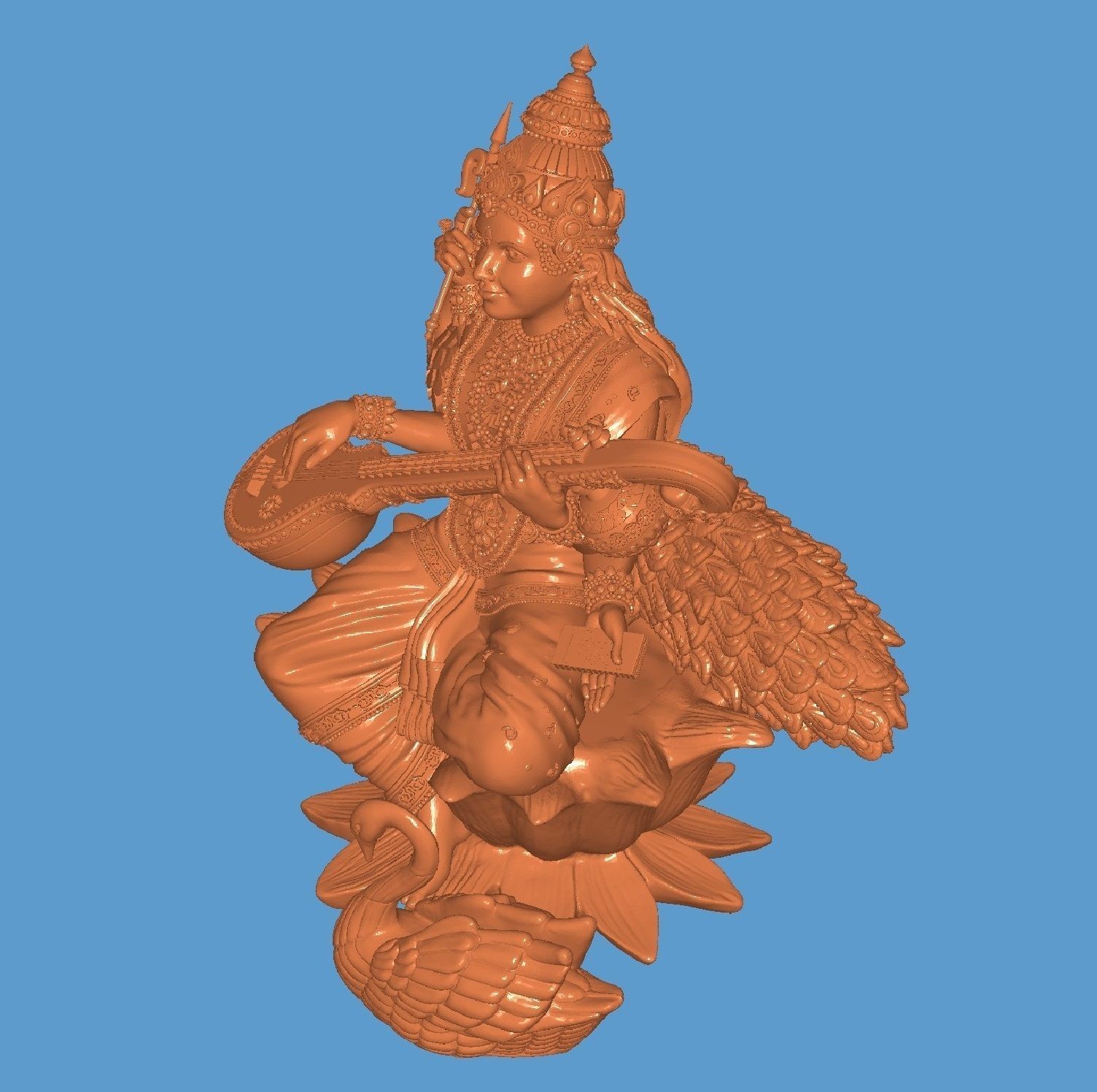 Saraswati Mata 3D model 3D printable | CGTrader