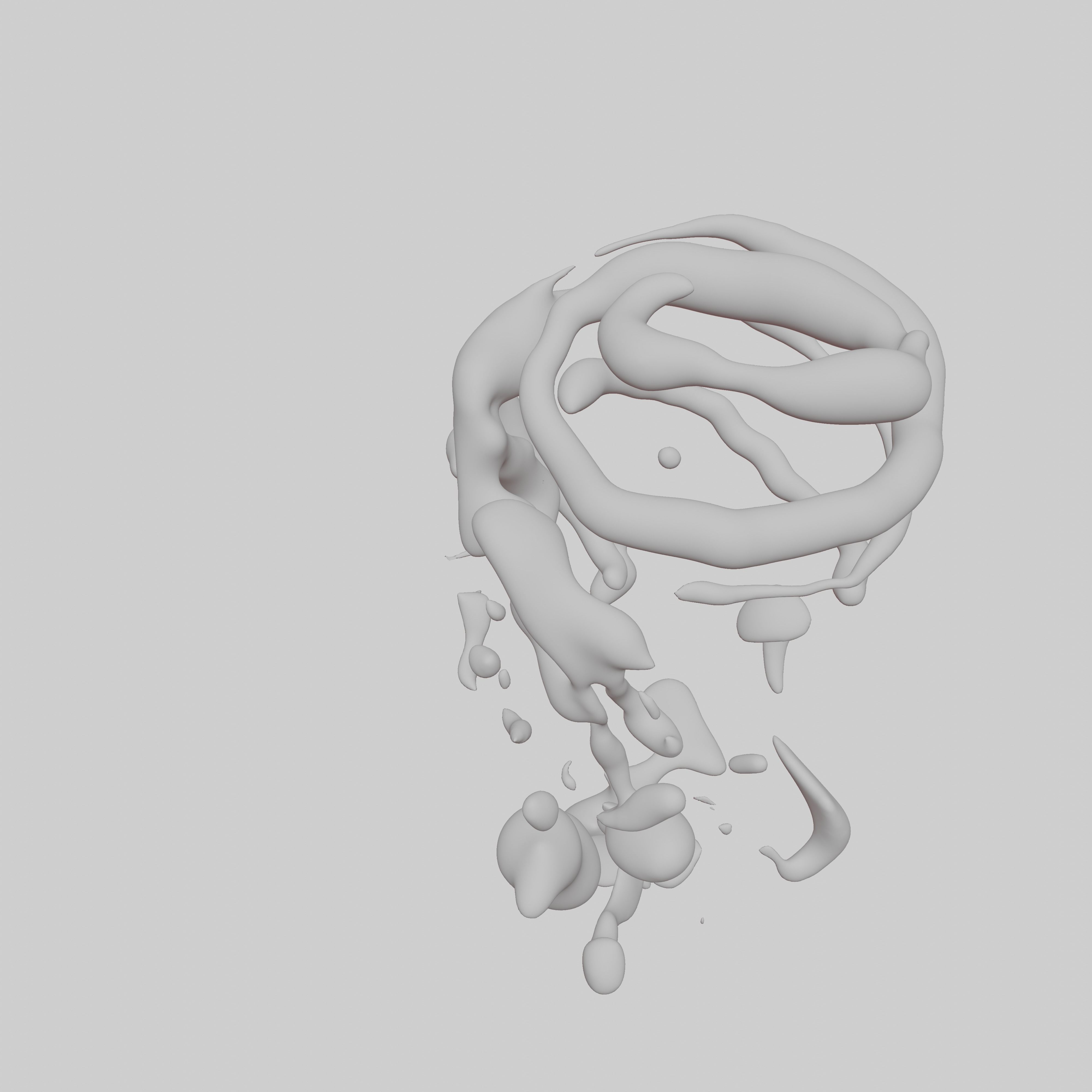 Fresh fluid curly vortex splash effect 3D model | CGTrader