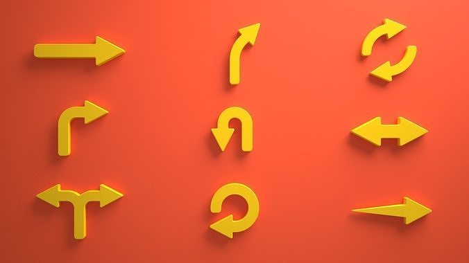 3D model Arrow Signs VR / AR / low-poly | CGTrader