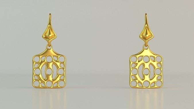 Hanging Ear Rings 66 3D model | CGTrader
