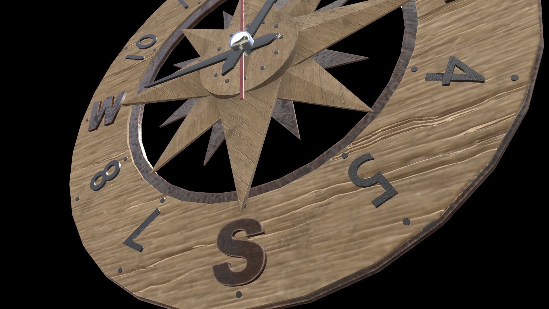 3D model Compass Wall Clock VR / AR / low-poly | CGTrader