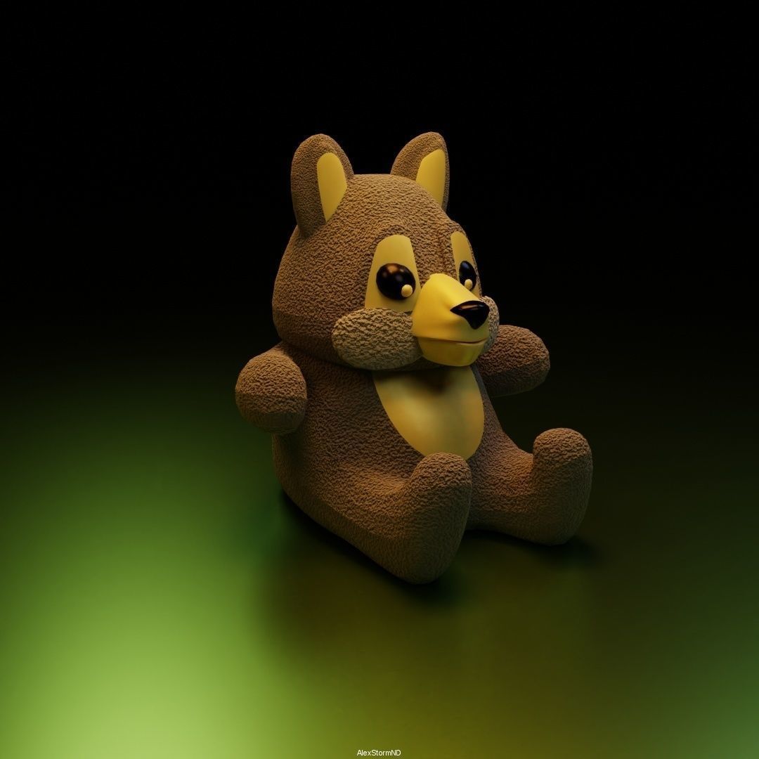 Gray teddy wolf cub 3D model 3D printable | CGTrader