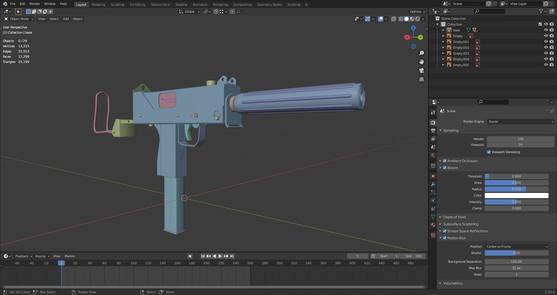 Low poly mac-10 model gun free VR / AR / low-poly 3D model animated ...