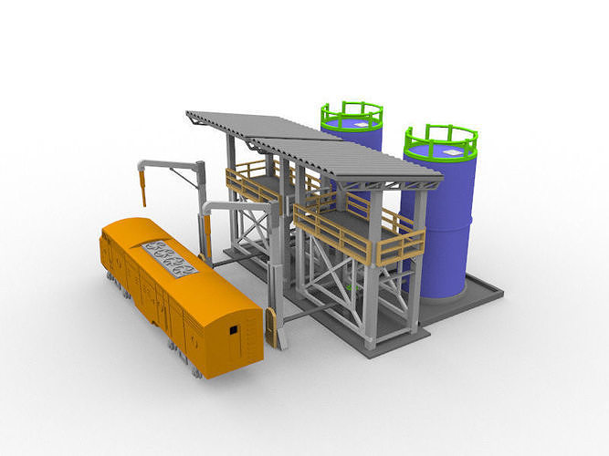 Cargo storage tank model 1 87 scale for railway diorama 3D model 3D ...