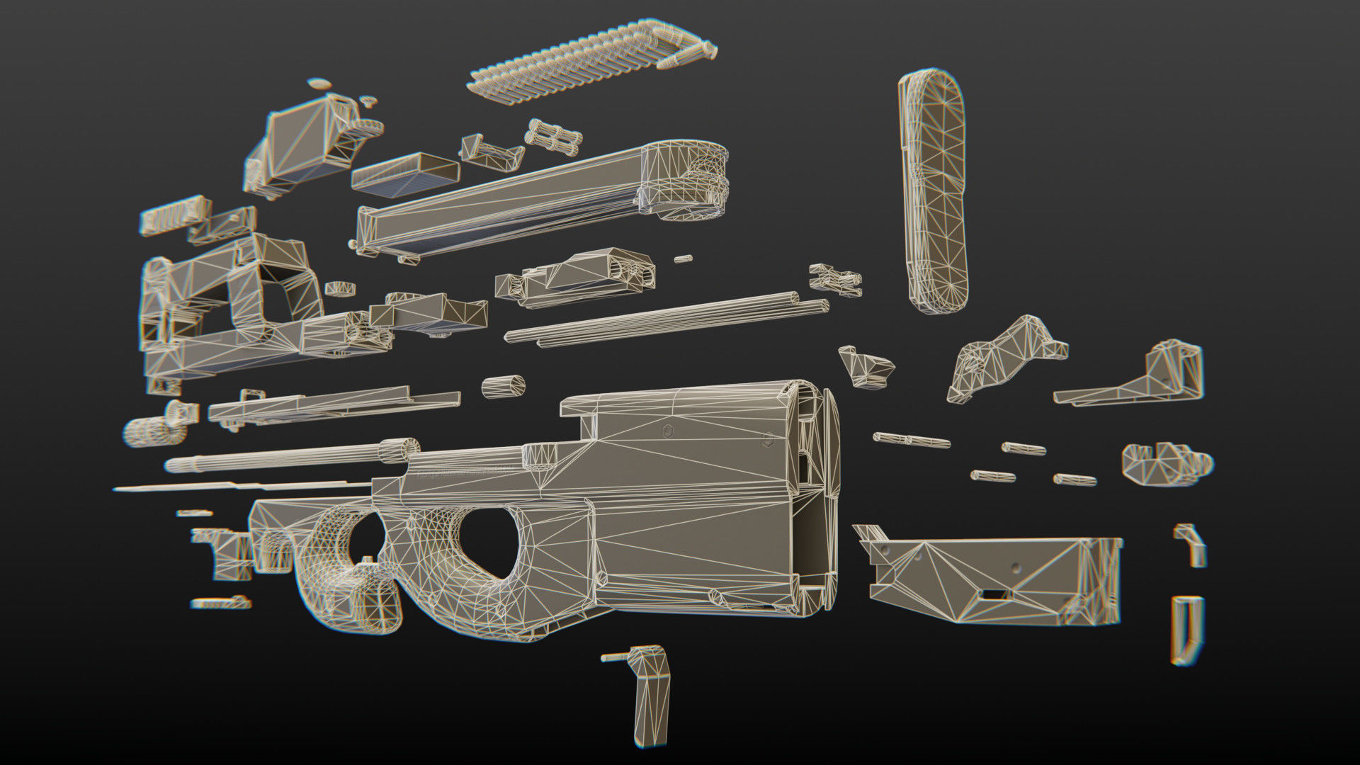 3D model FN P90 Submachine Gun VR / AR / low-poly | CGTrader