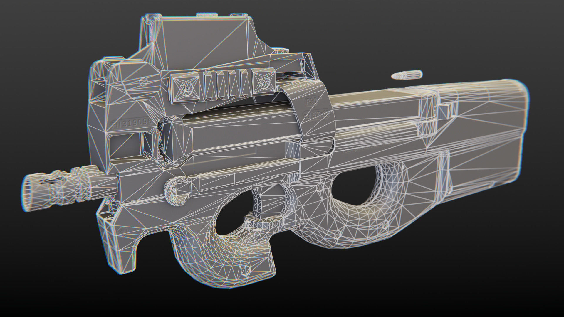 3D model FN P90 Submachine Gun VR / AR / low-poly | CGTrader