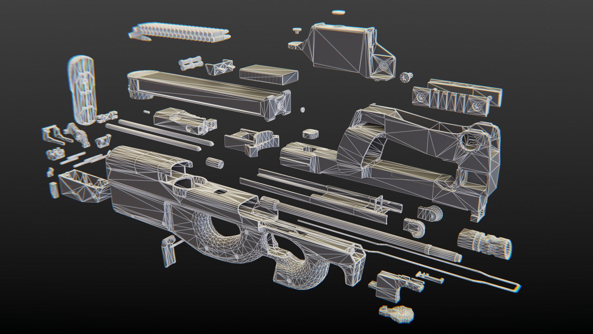 3D model FN P90 Submachine Gun VR / AR / low-poly | CGTrader