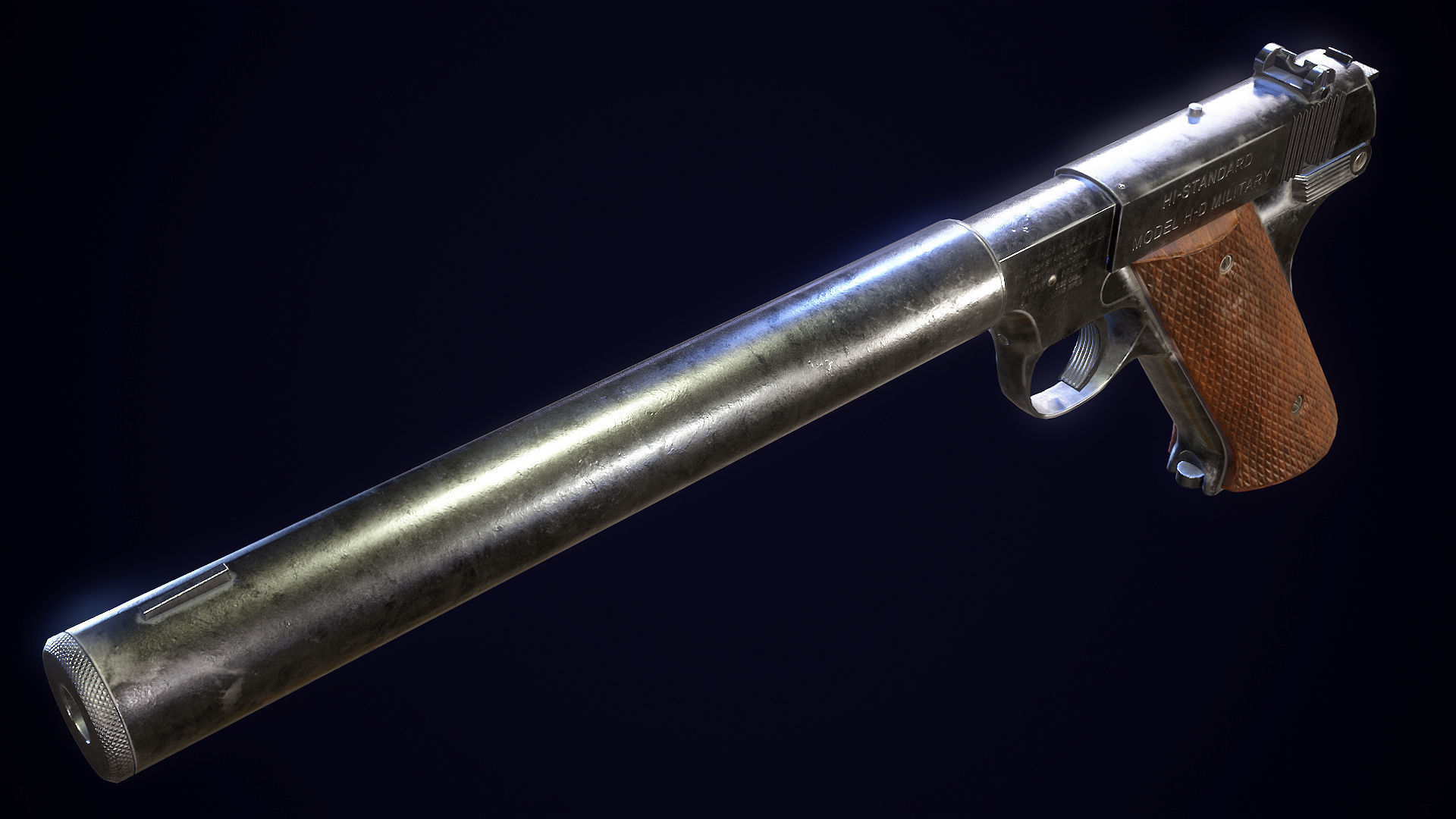 3D model High Standard HDM - WW2 USA Pistol - Game ready PBR 3D model ...