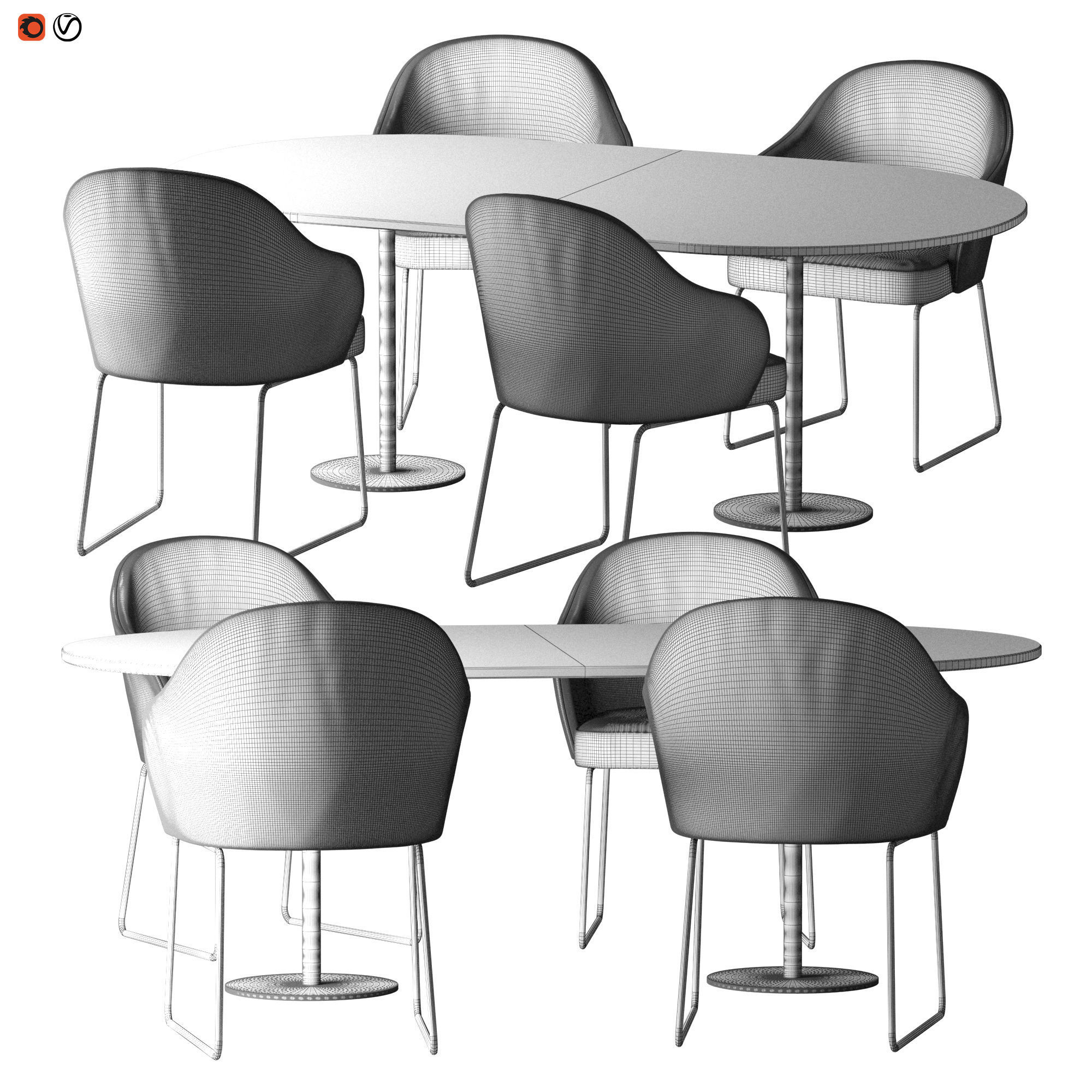 Ding Table Chair 3D model | CGTrader