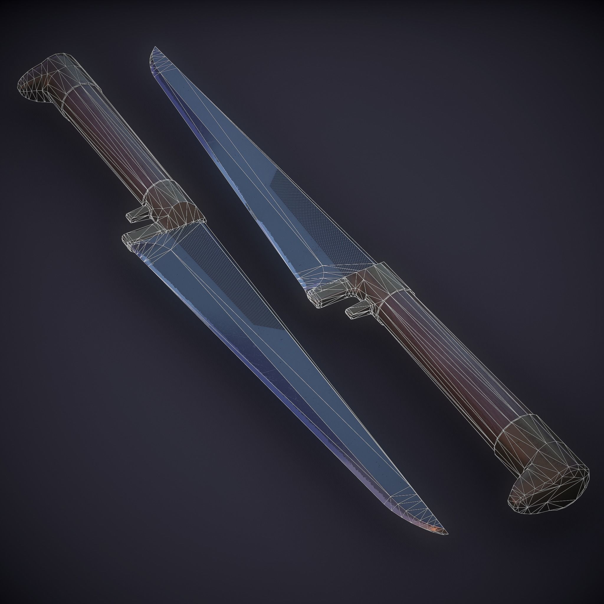 Game-ready sword with PBR material metal rough free VR / AR / low-poly ...