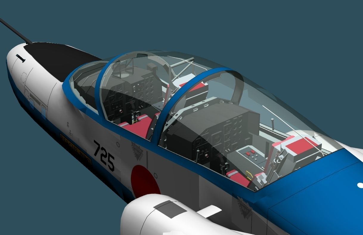 JASDF T 4 Blue Impulse aerobatic demonstration team 3D model | CGTrader