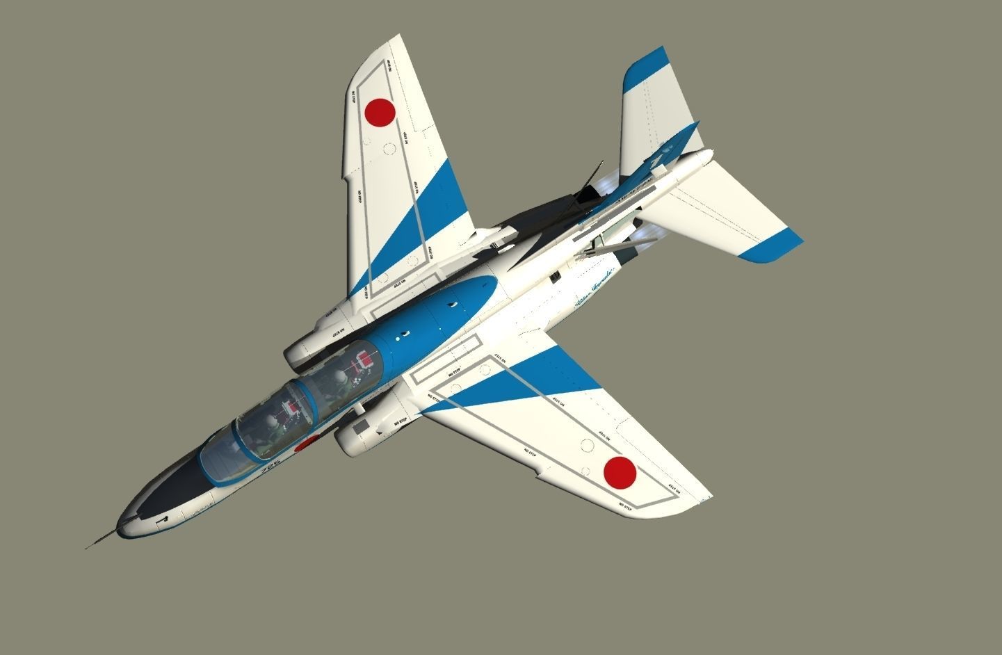 JASDF T 4 Blue Impulse aerobatic demonstration team 3D model | CGTrader