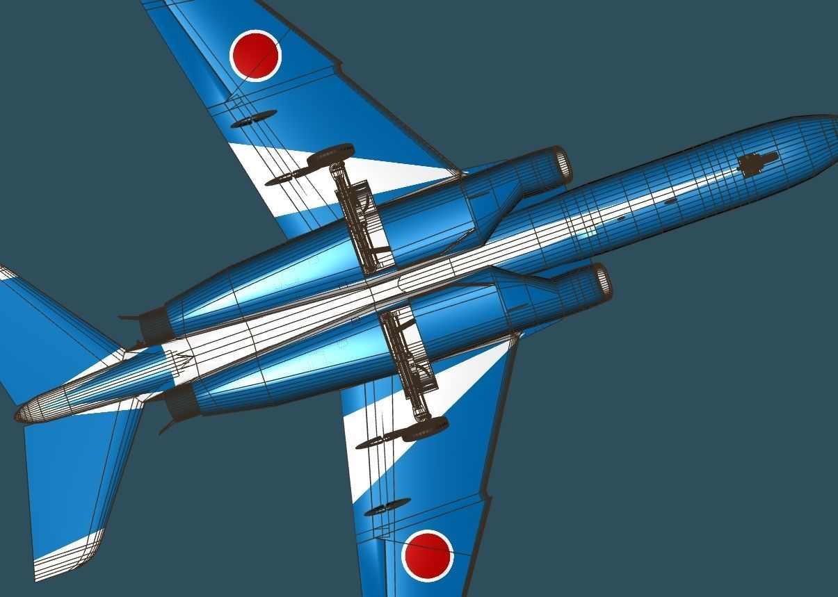JASDF T 4 Blue Impulse aerobatic demonstration team 3D model | CGTrader