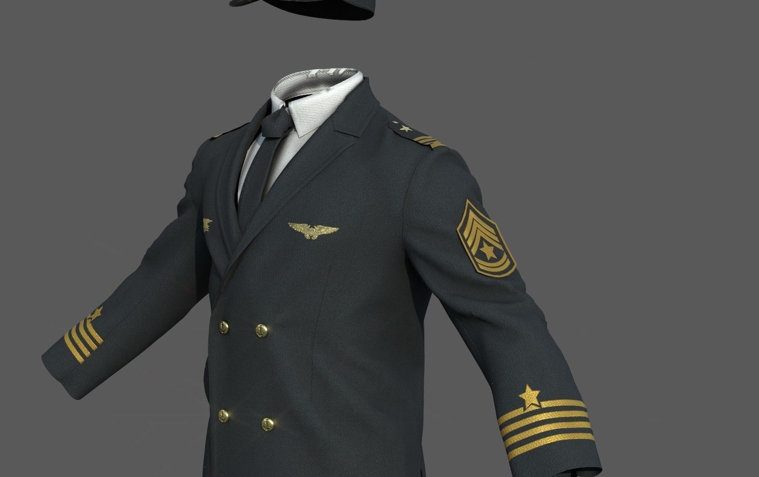 CAPTAIN NAVY UNIFORM 3D model | CGTrader