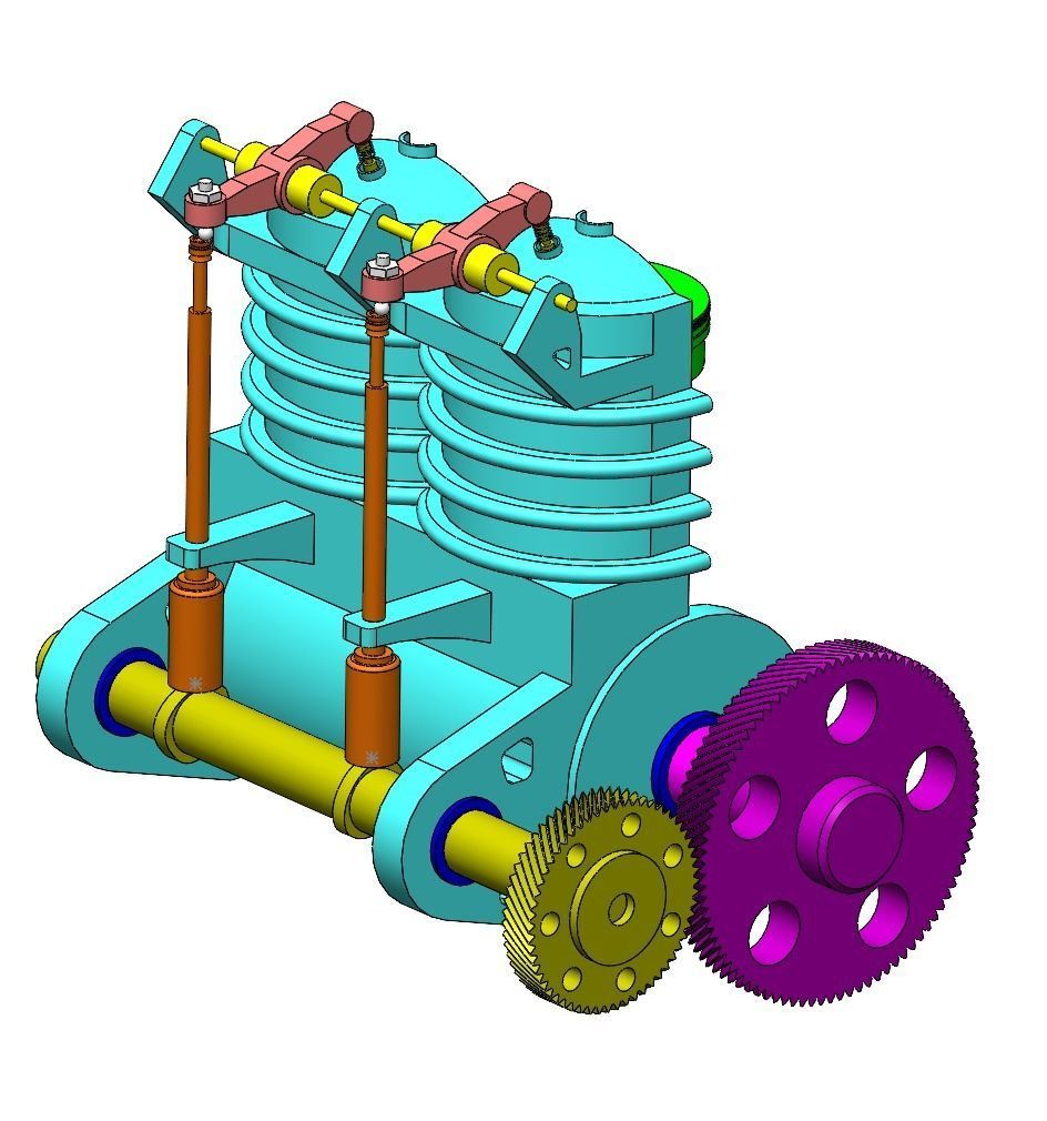 TWO STROKE ENGINE 3D model | CGTrader