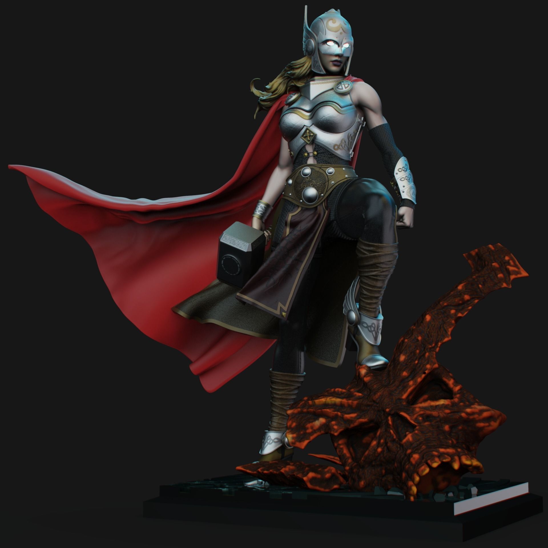 Jane Foster Thor Statue 3D Print Ready 3D model 3D printable | CGTrader