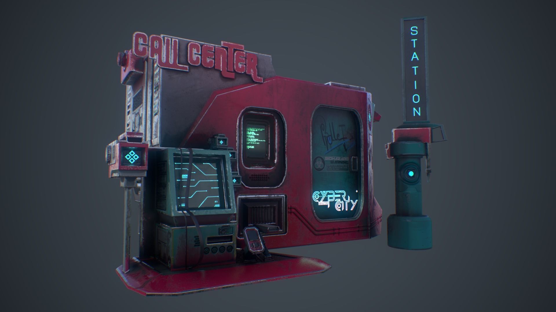 3D model Sci-fi Call Center VR / AR / low-poly | CGTrader