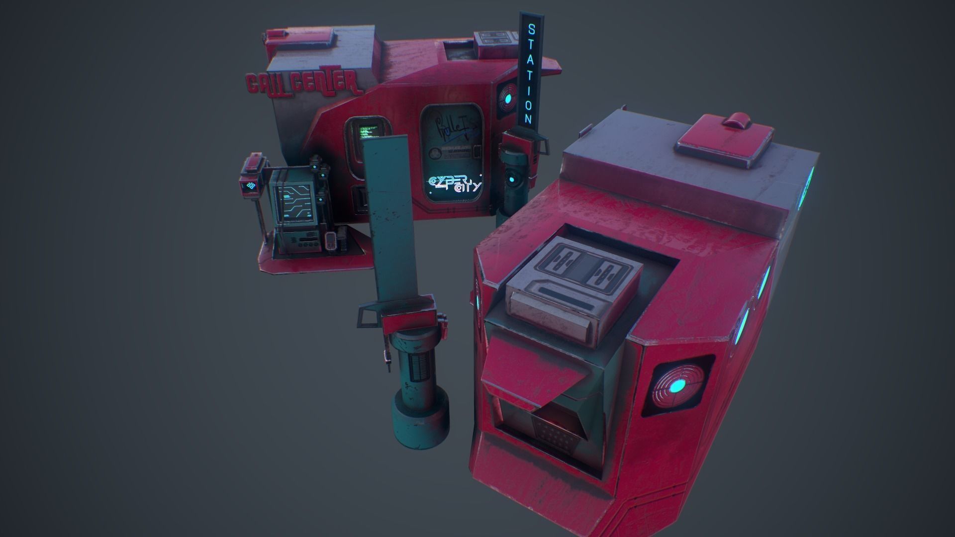 3D model Sci-fi Call Center VR / AR / low-poly | CGTrader