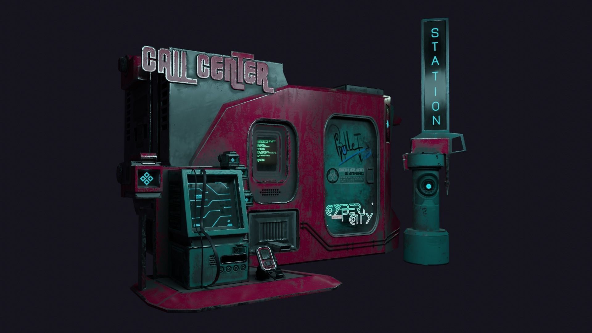 3D model Sci-fi Call Center VR / AR / low-poly | CGTrader