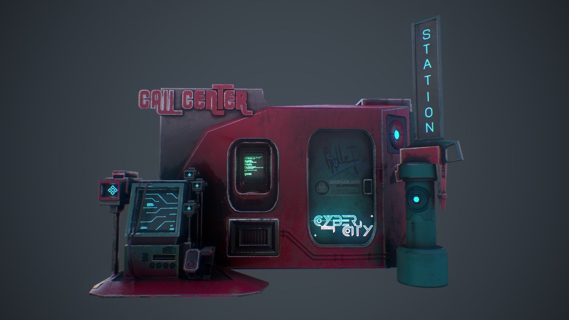 3D model Sci-fi Call Center VR / AR / low-poly | CGTrader