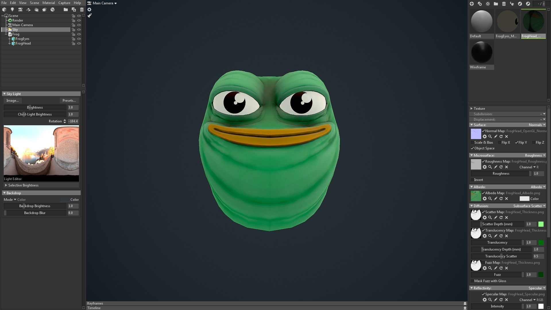 3D model Pepe the frog head VR / AR / low-poly | CGTrader