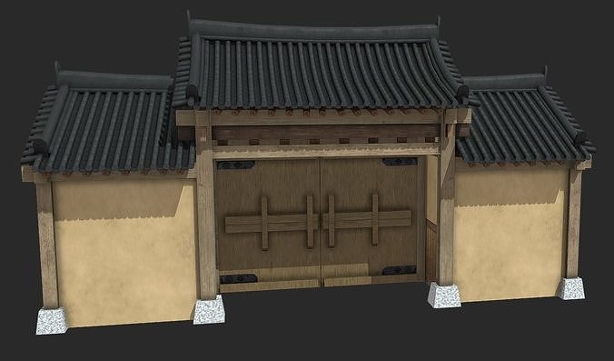 3D model Korean Traditional House Hanok Door VR / AR / low-poly | CGTrader