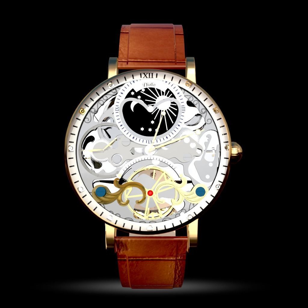 Edinburgh Tourbillon 3D Watch Model 3D model | CGTrader