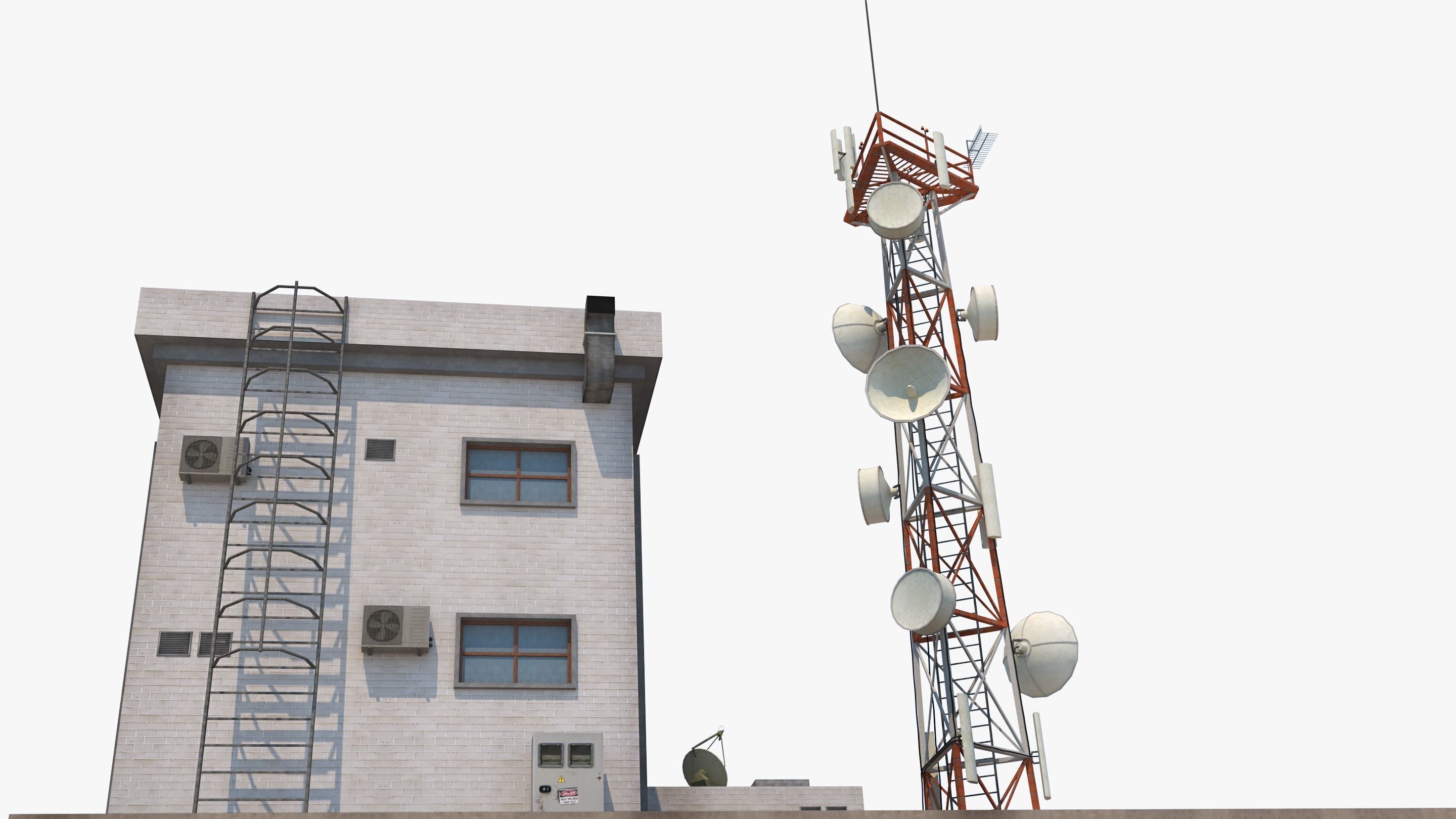 3D model Radio Station - Communication Tower VR / AR / low-poly | CGTrader