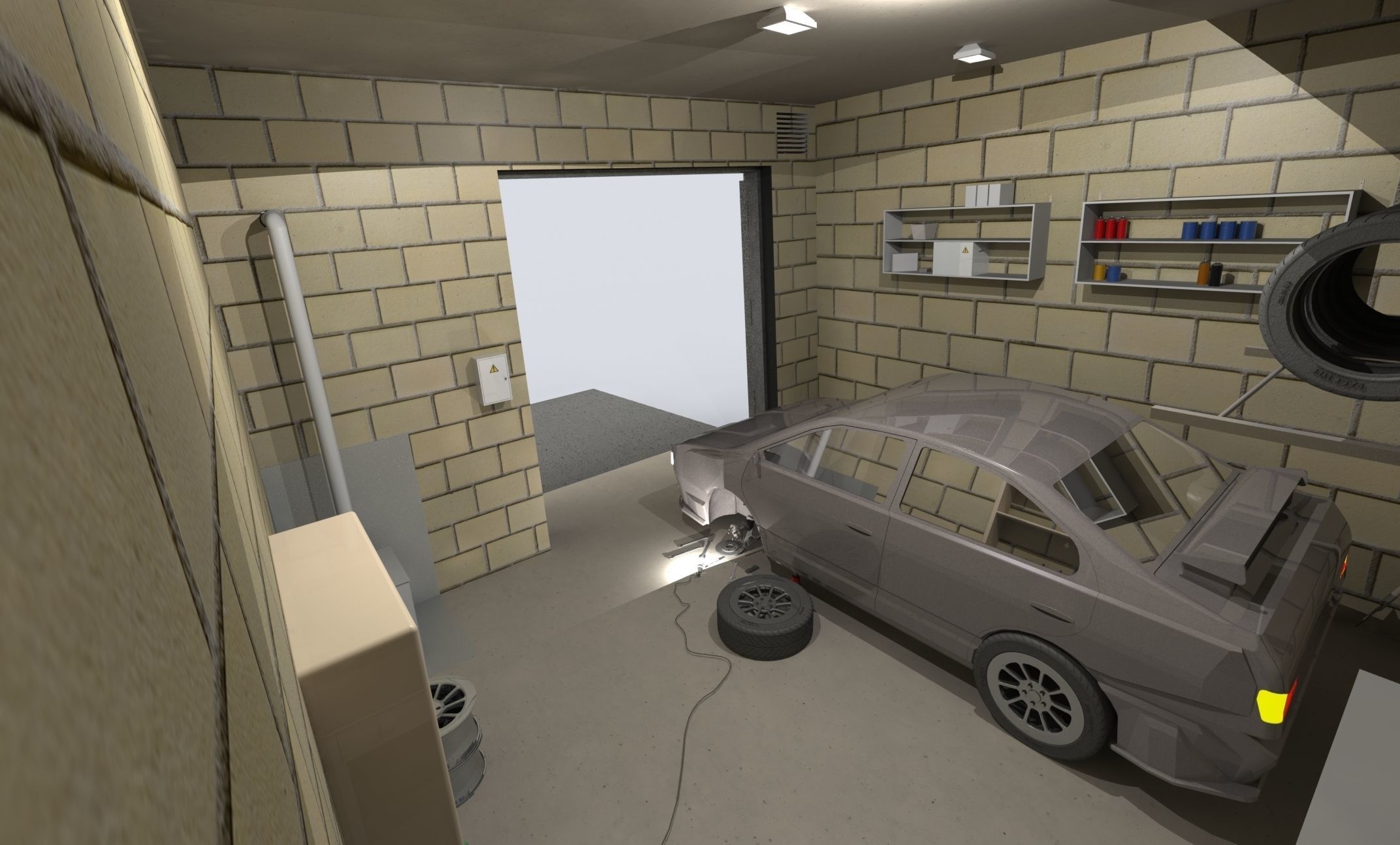 Car garage 3D model | CGTrader