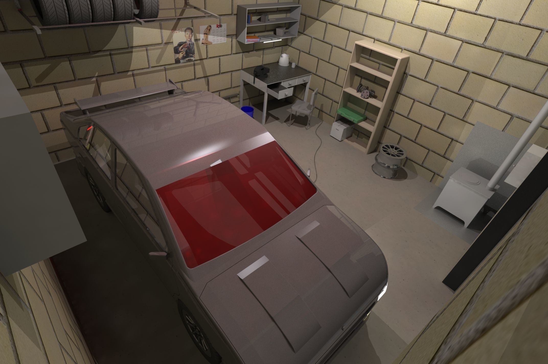 Car garage 3D model | CGTrader