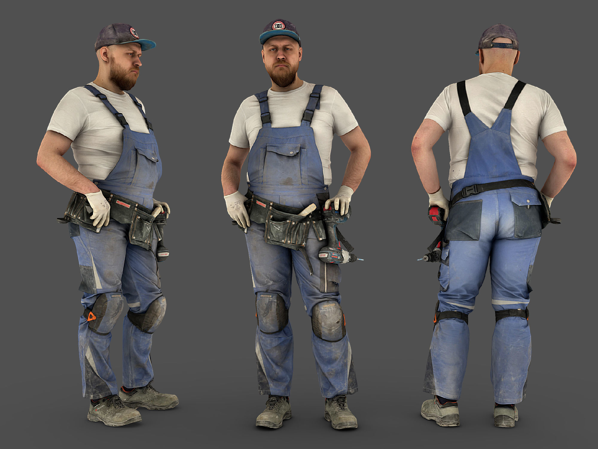 Photorealistic Construction Worker Character 3D model | CGTrader