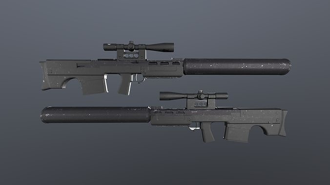 VSSK sniper rifle free VR / AR / low-poly 3D model | CGTrader