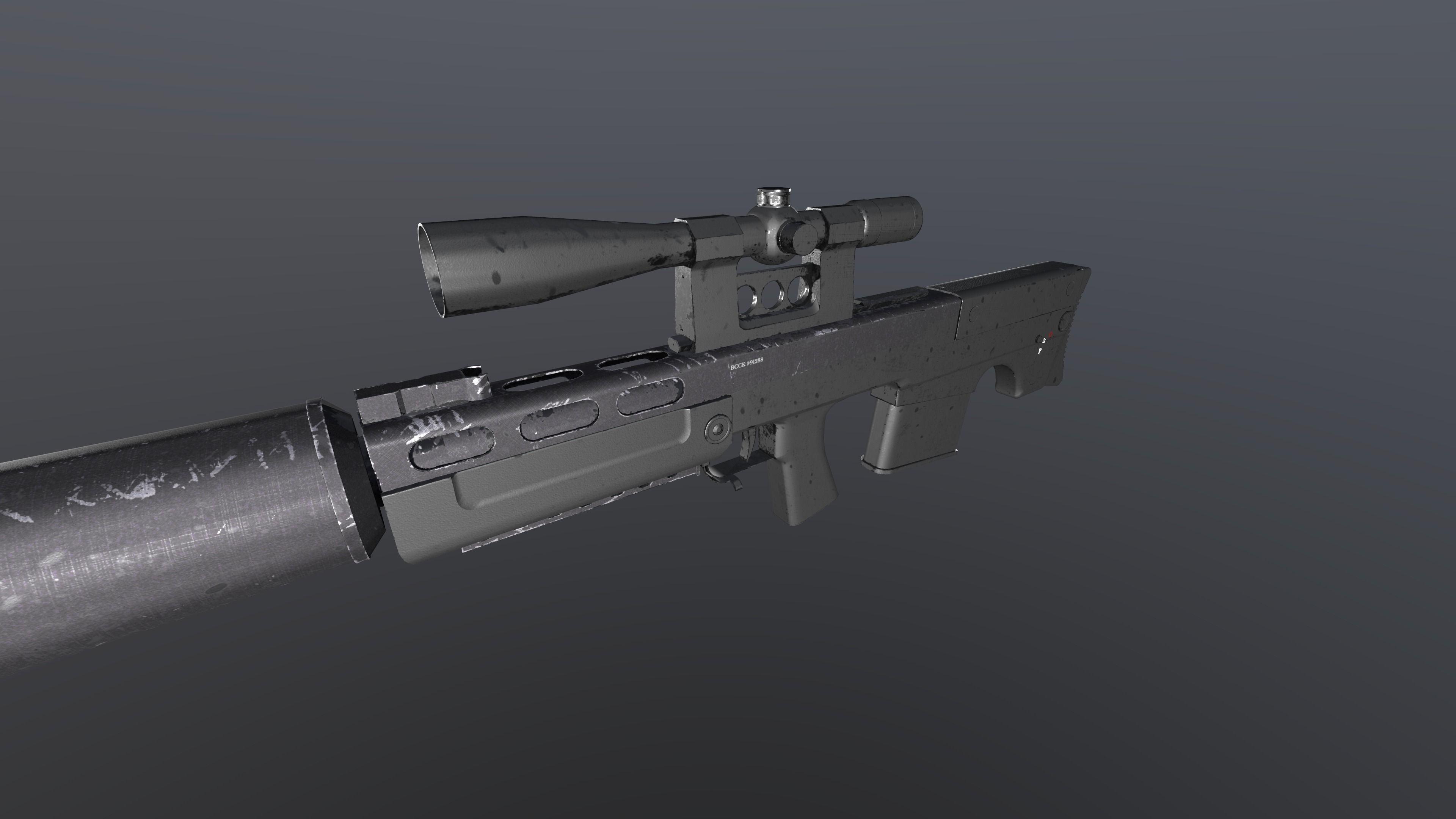 VSSK sniper rifle free VR / AR / low-poly 3D model | CGTrader