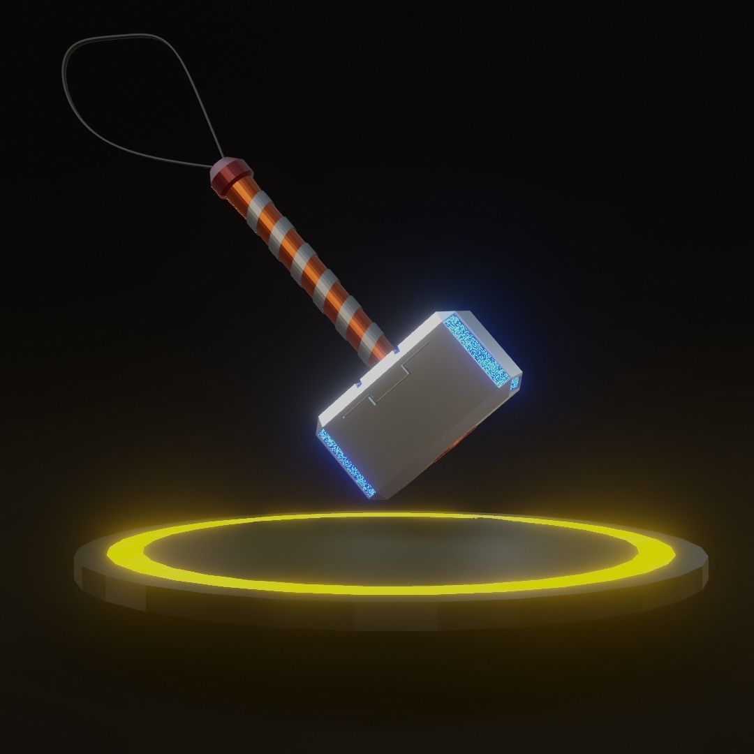 Low Poly Thor Hammer free 3D model | CGTrader
