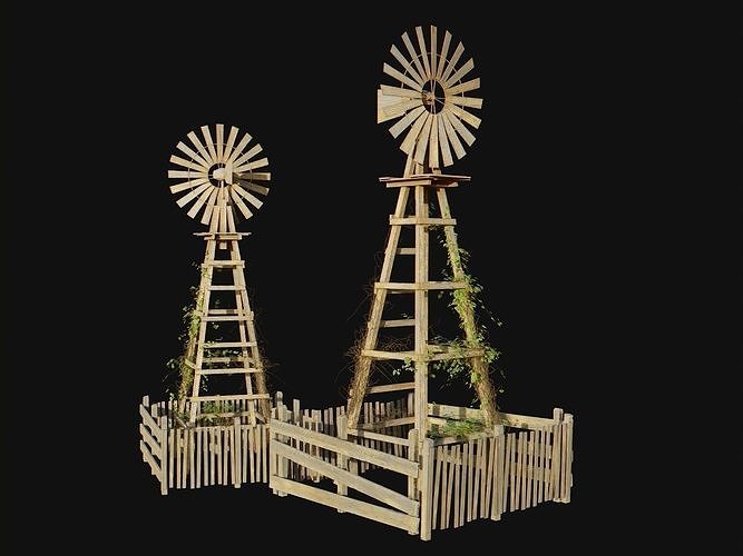 3D model Farm Windmill VR / AR / low-poly | CGTrader