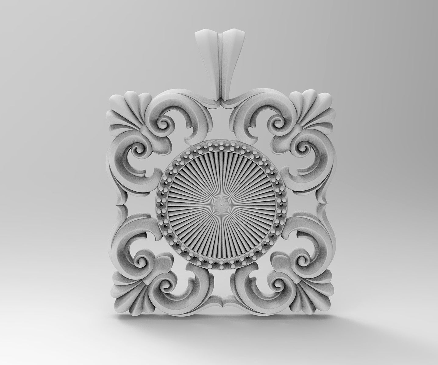 Square filigree pendant 3D model 3D printable | CGTrader