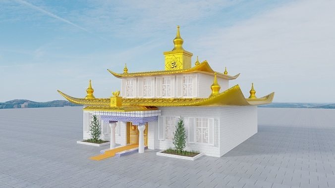 3D model White Temple VR / AR / low-poly | CGTrader
