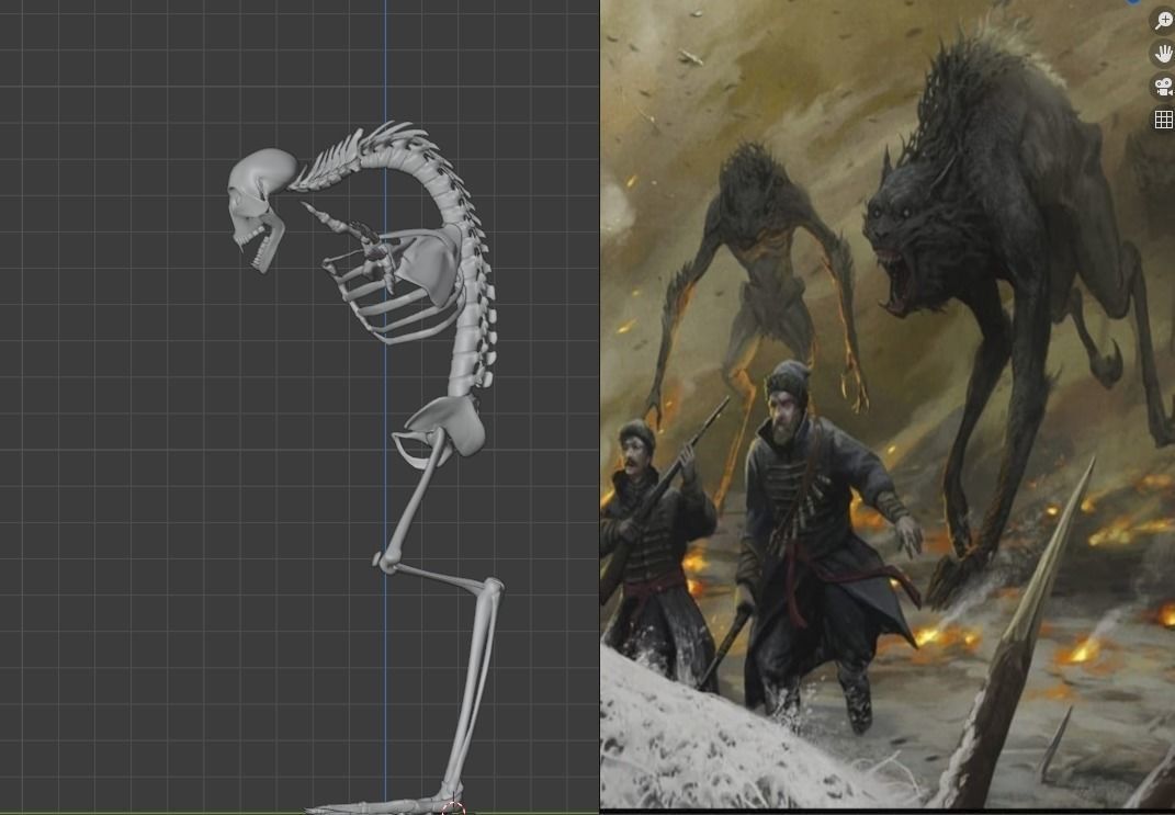 Mythical beast wolf skeleton 3D model | CGTrader