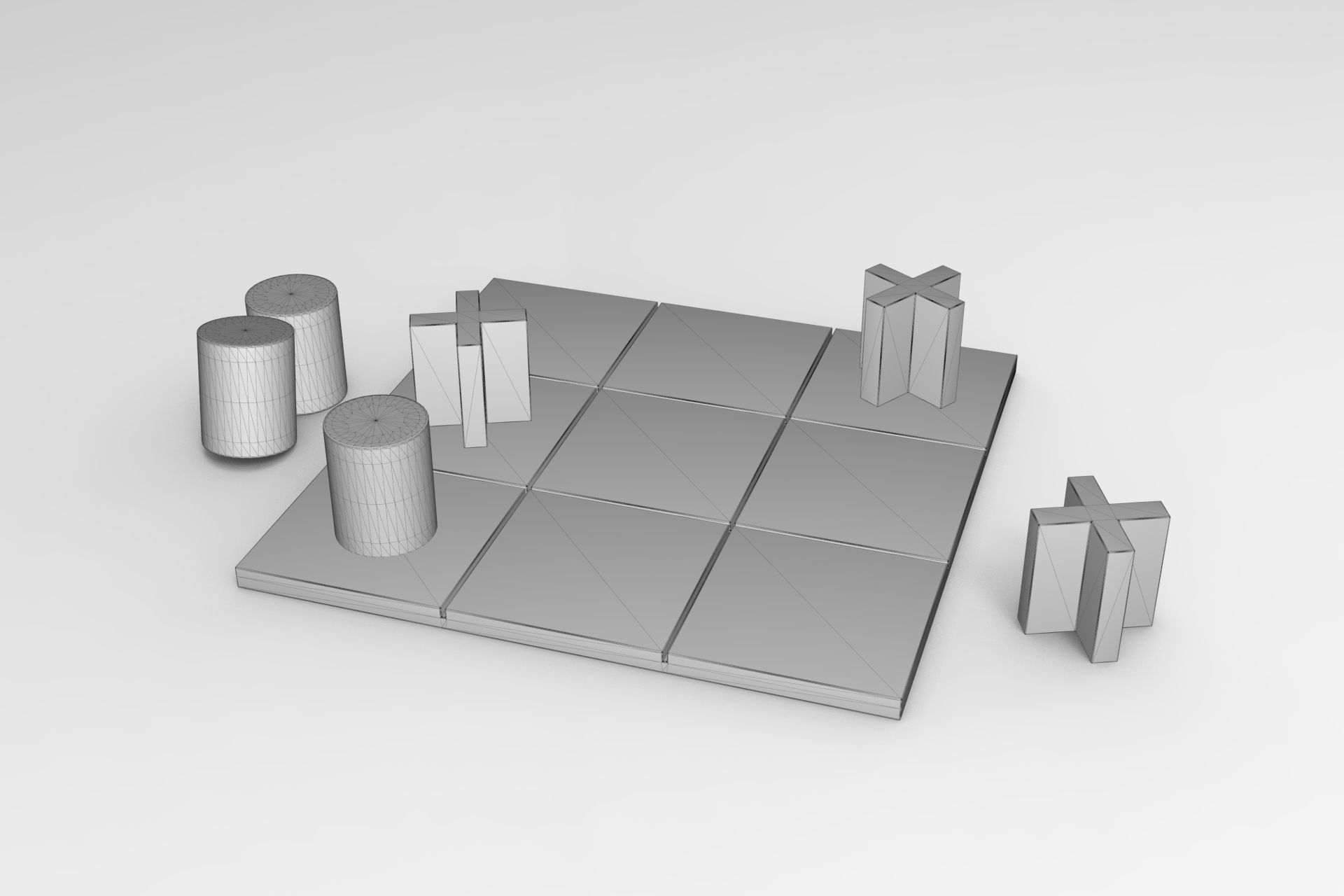 3D model Wood XOX Game VR / AR / low-poly | CGTrader