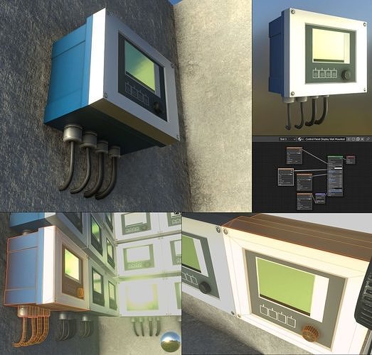 3D model Control Panel Display Wall Mounted VR / AR / low-poly | CGTrader