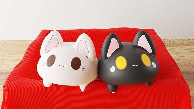 3D model Hover Kitty VRCHAT READY Black and White VR / AR / low-poly ...