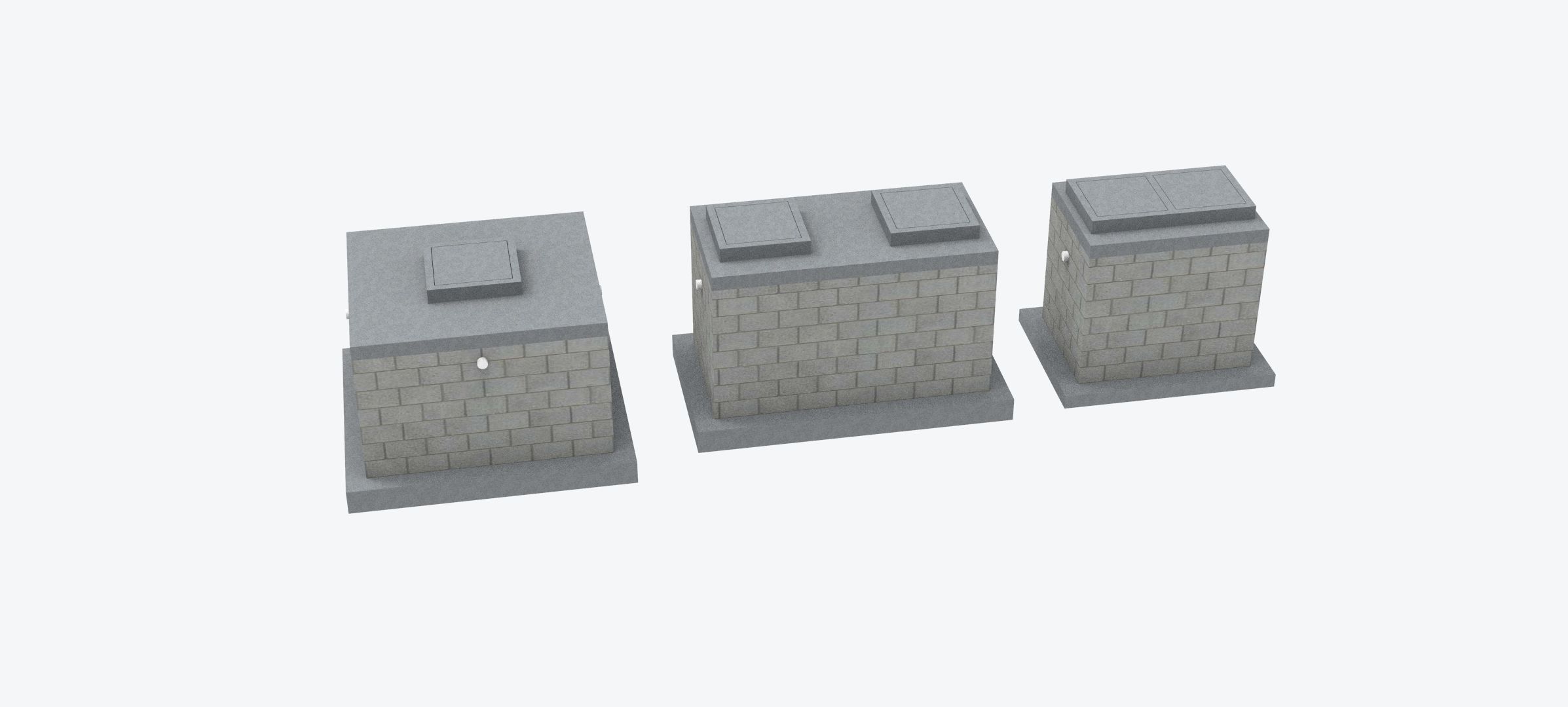 Parametric Concrete Septic Tank Soak Pit and Grease Trap 3D model ...