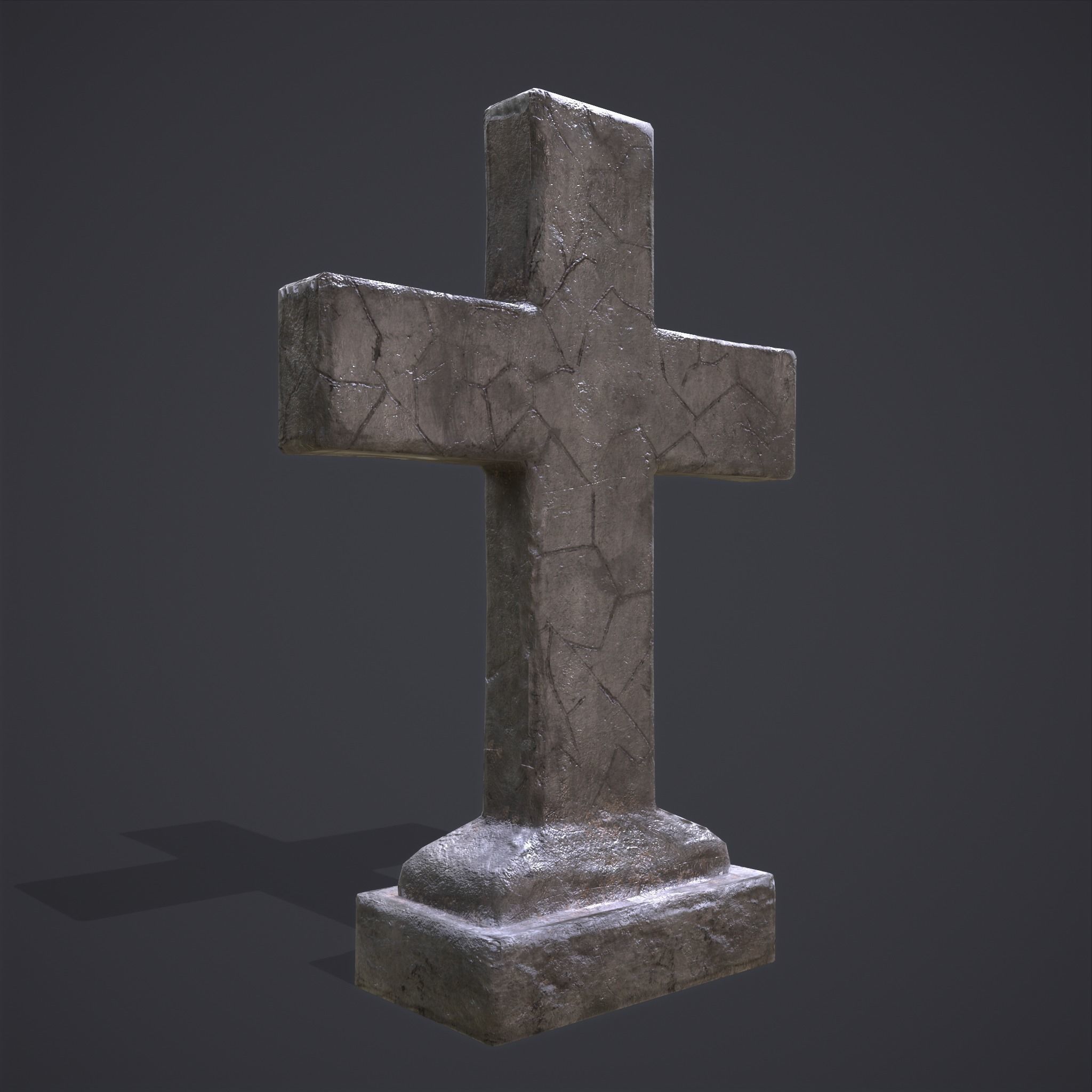 3D model RIP Cross Grave Stone VR / AR / low-poly | CGTrader