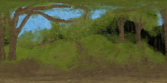 3D model 360 VR HDRI Panoramic Skybox equirectangular handpainted ...