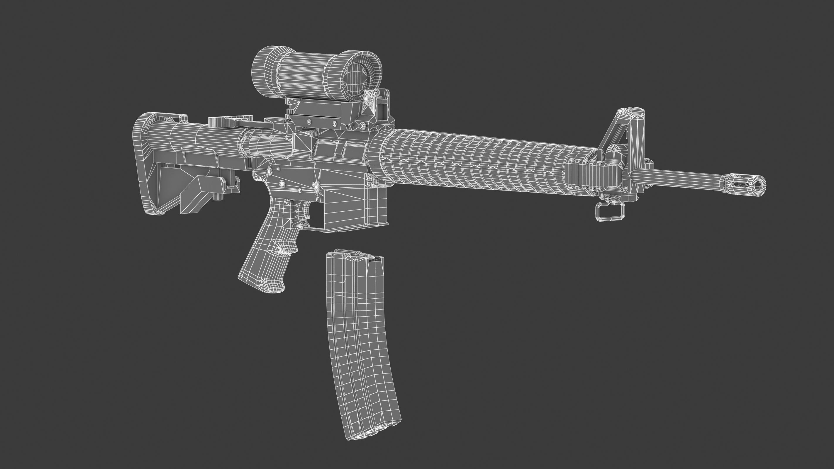 3D model Colt Canada C7A2 Low Poly VR / AR / low-poly | CGTrader