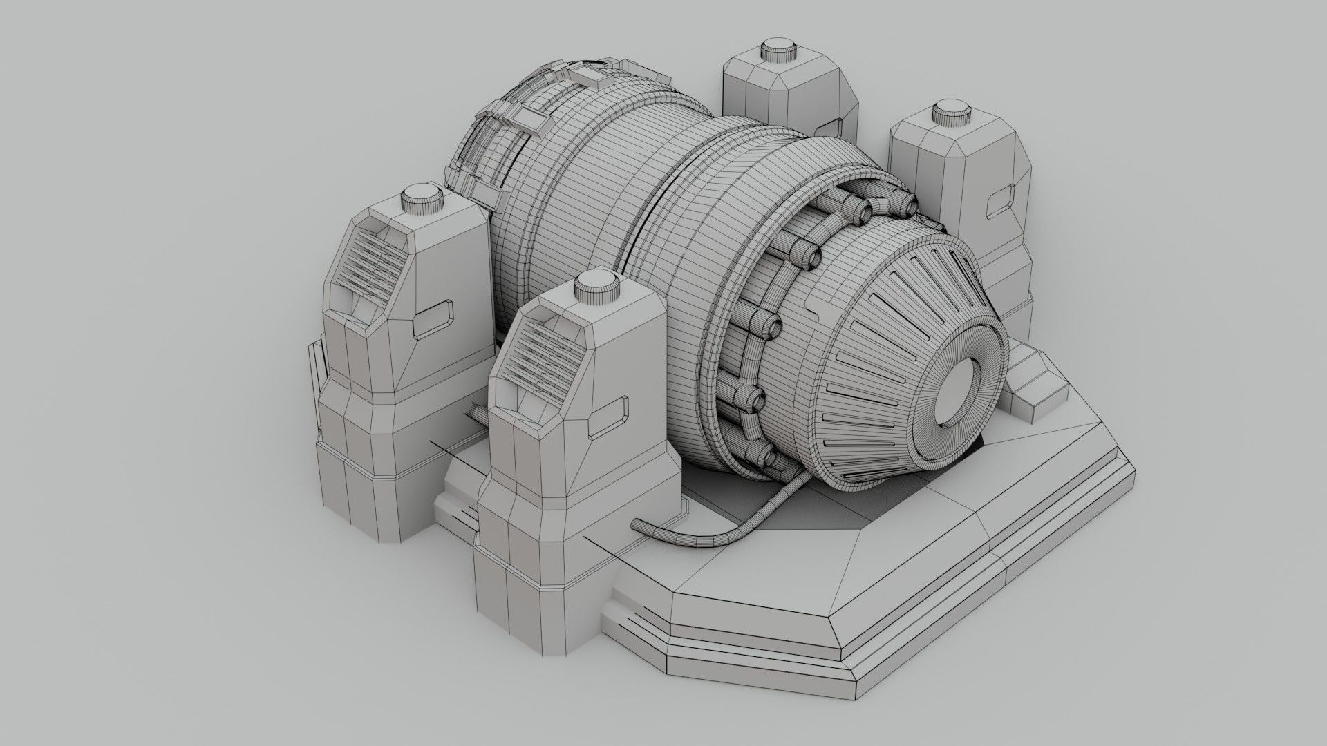 3D model Sci-Fi Power Generator - Low Poly - Game Ready - PBR VR / AR ...