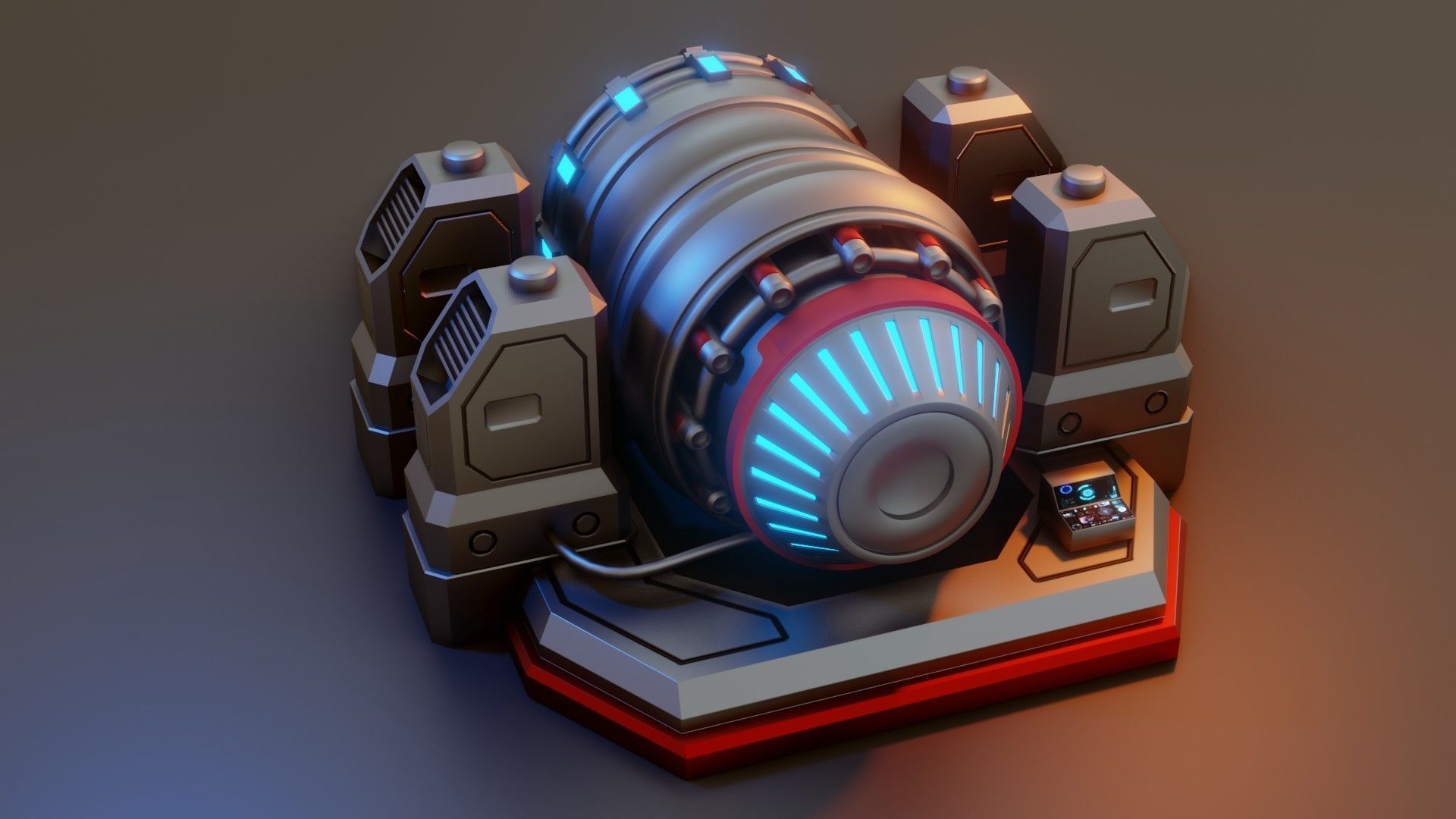 3D model Sci-Fi Power Generator - Low Poly - Game Ready - PBR VR / AR ...